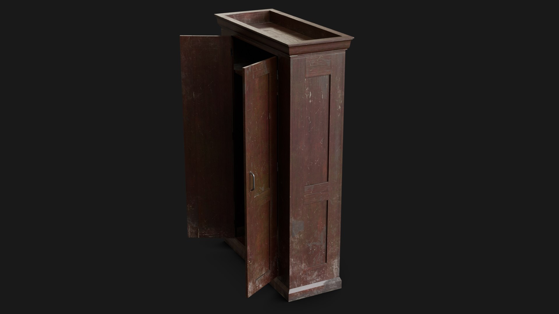 3D Wooden Cabinet Red V1-18 - Wooden Wardrobe 2 Model - TurboSquid 2335799