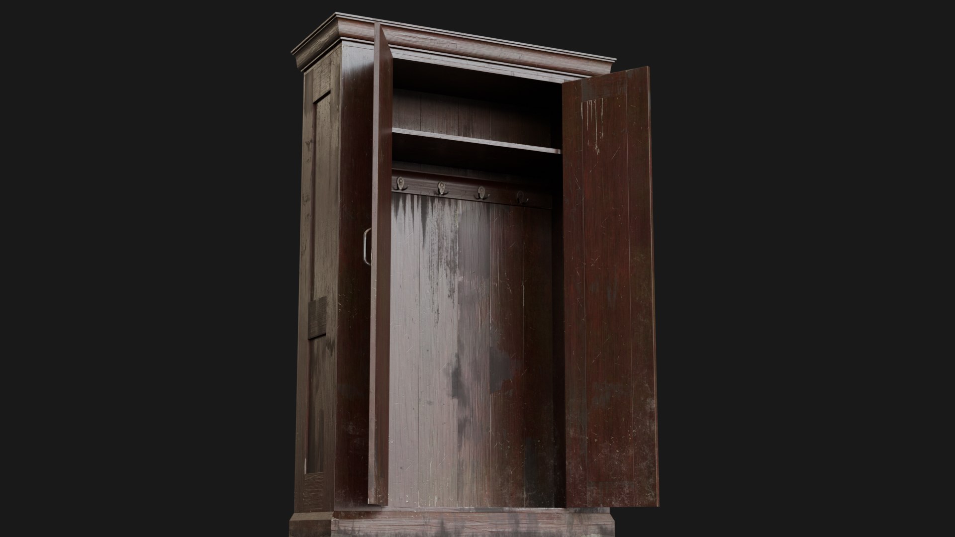 3D Wooden Cabinet Red V1-18 - Wooden Wardrobe 2 Model - TurboSquid 2335799