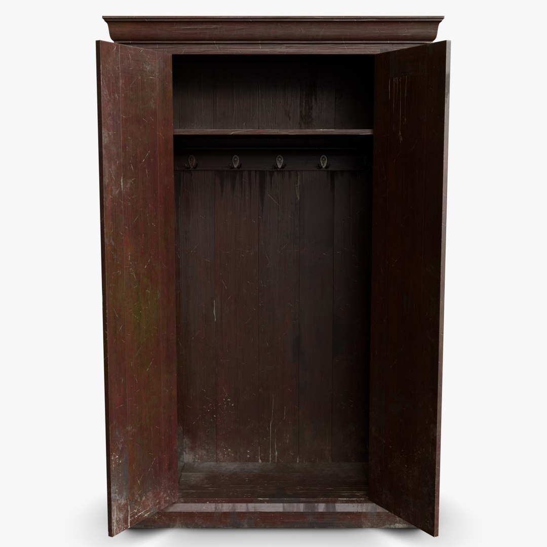 3D Wooden Cabinet Red V1-18 - Wooden Wardrobe 2 Model - TurboSquid 2335799