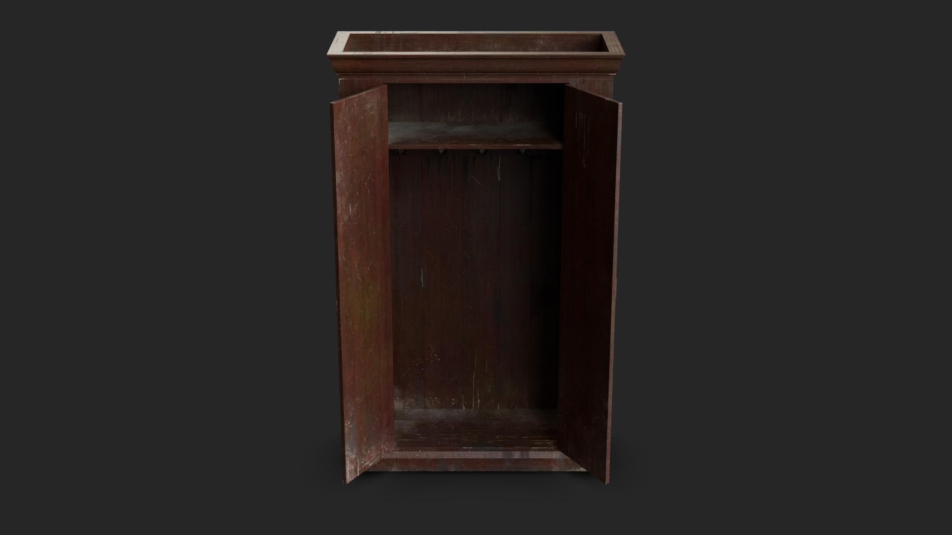3D Wooden Cabinet Red V1-18 - Wooden Wardrobe 2 Model - TurboSquid 2335799