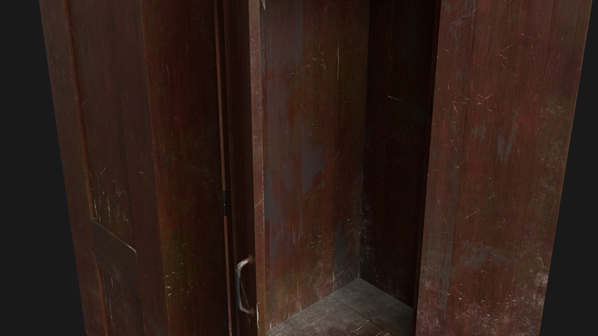 3D Wooden Cabinet Red V1-18 - Wooden Wardrobe 2 Model - TurboSquid 2335799