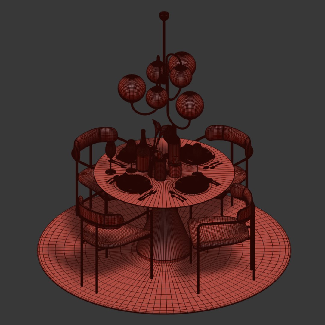 3D Dinning Set 05 Table - TurboSquid 1571110