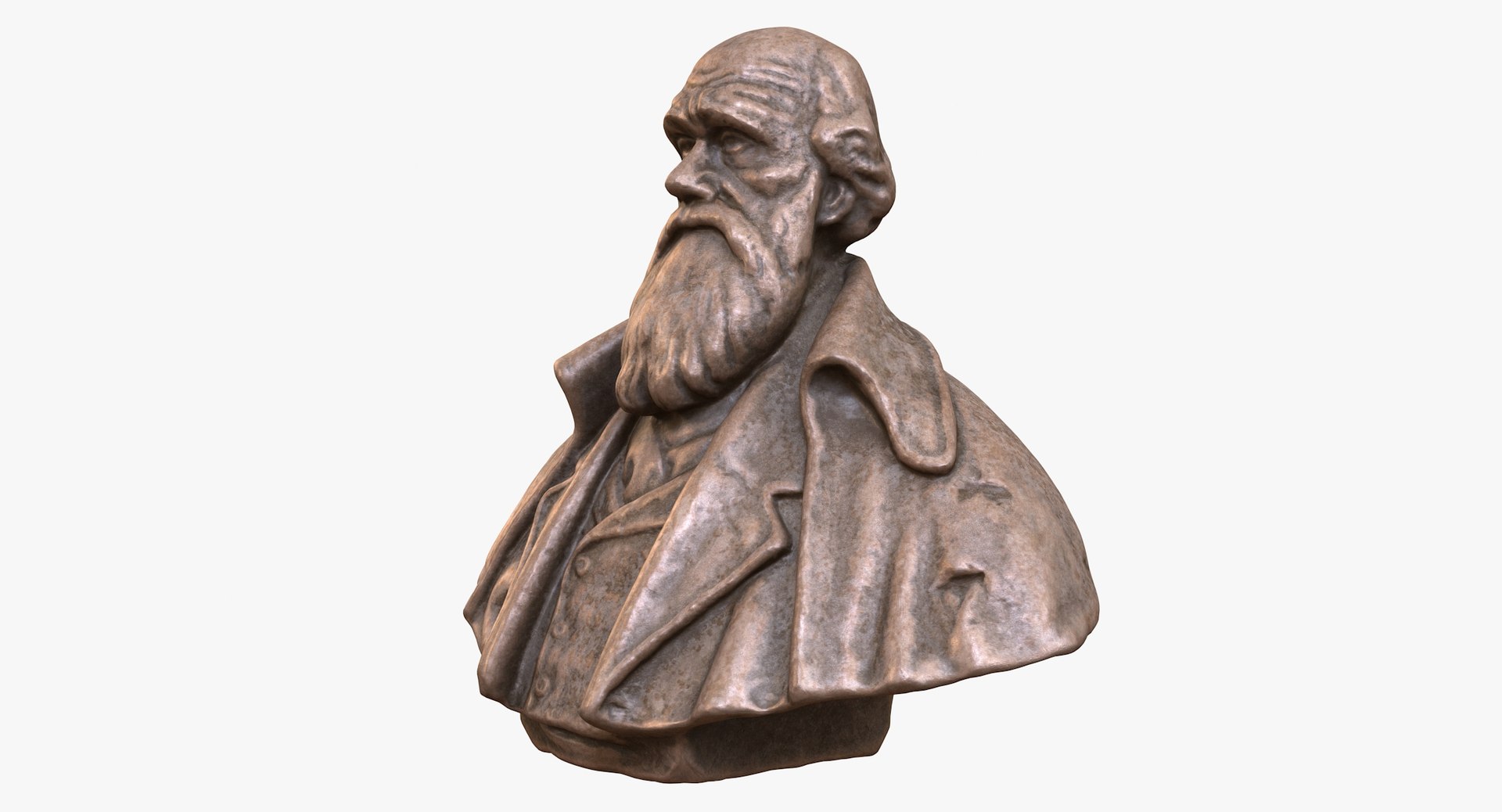 Charles Darwin Bronze Bust 3D - TurboSquid 2014495