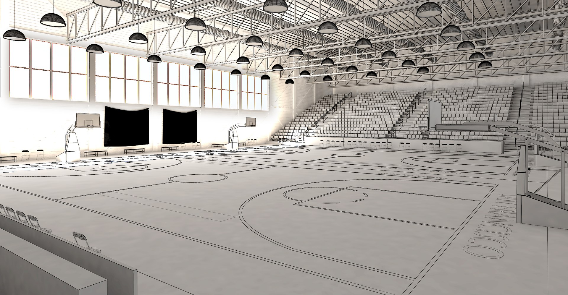 3D Basketball Training Court Model - TurboSquid 1717710