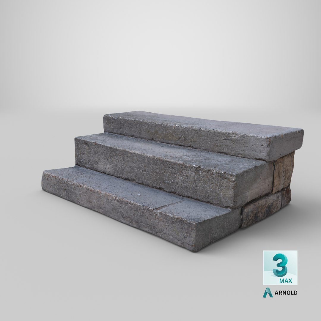 3D model stone concrete steps 01 - TurboSquid 1501723