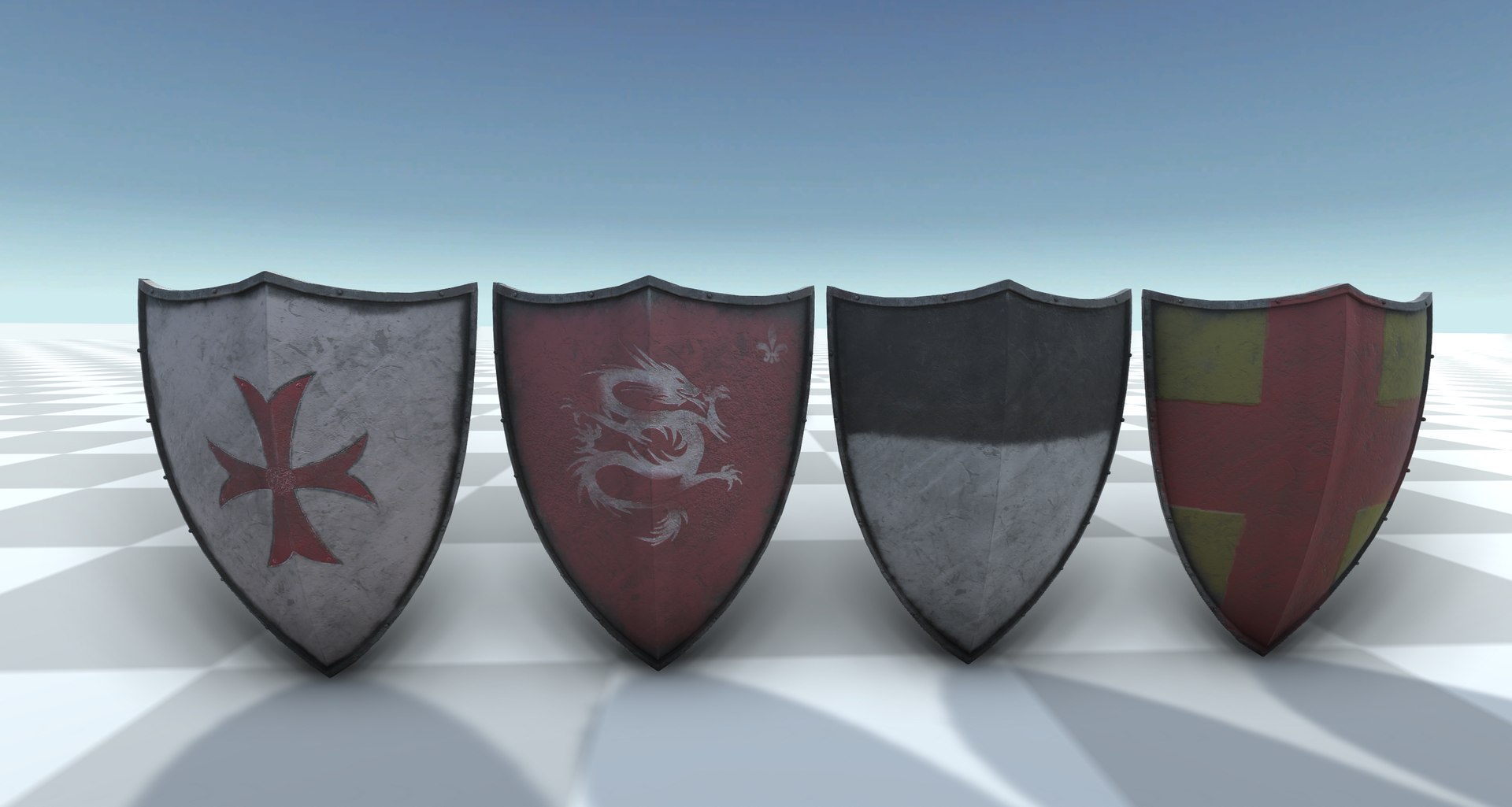 Medieval Shield Set 3D model - TurboSquid 2157328