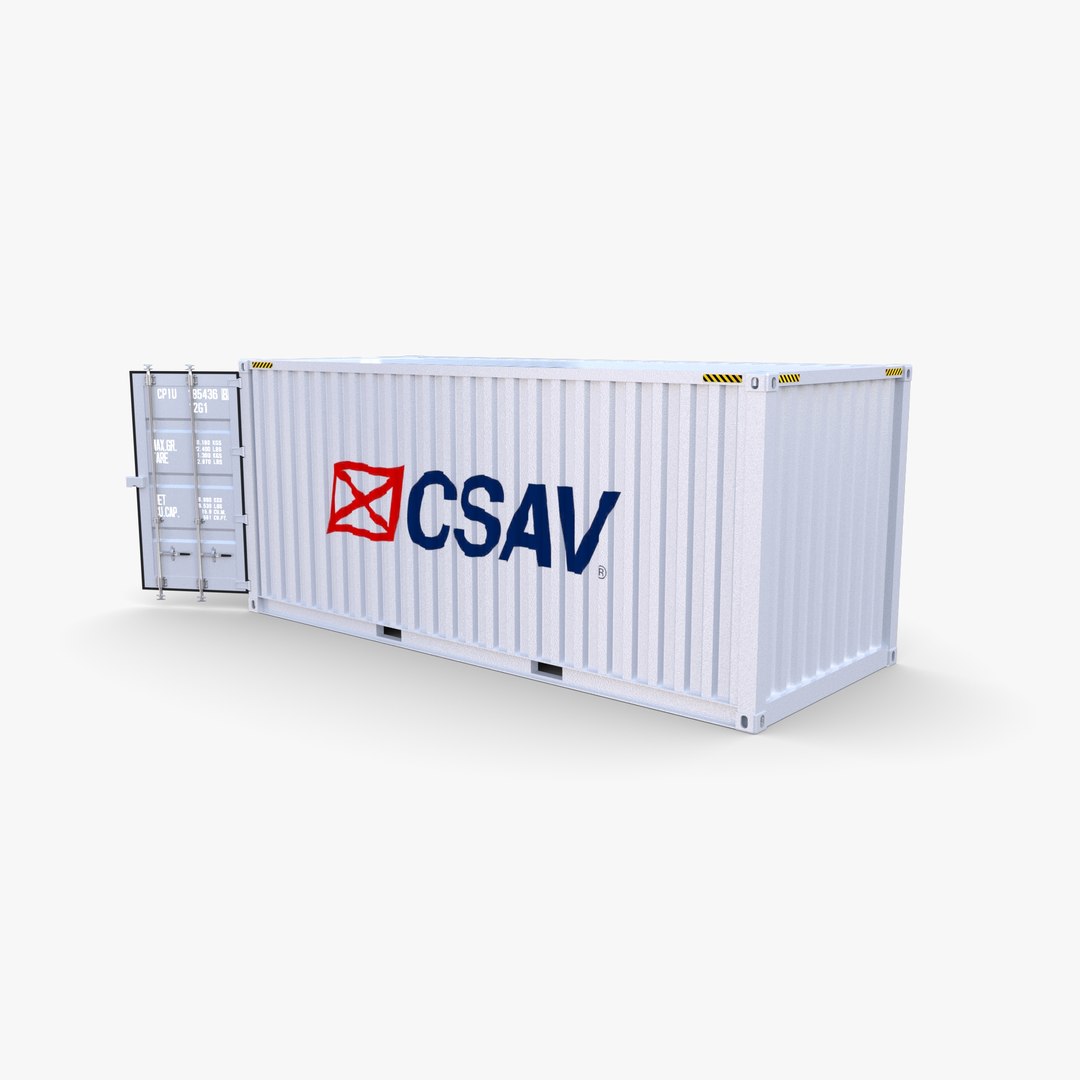 20ft Shipping Container CSAV V1 3D Model - TurboSquid 1772478