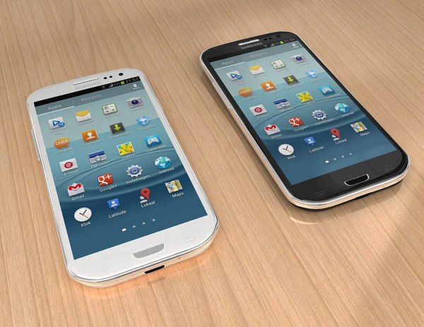 3d model of black samsung galaxy