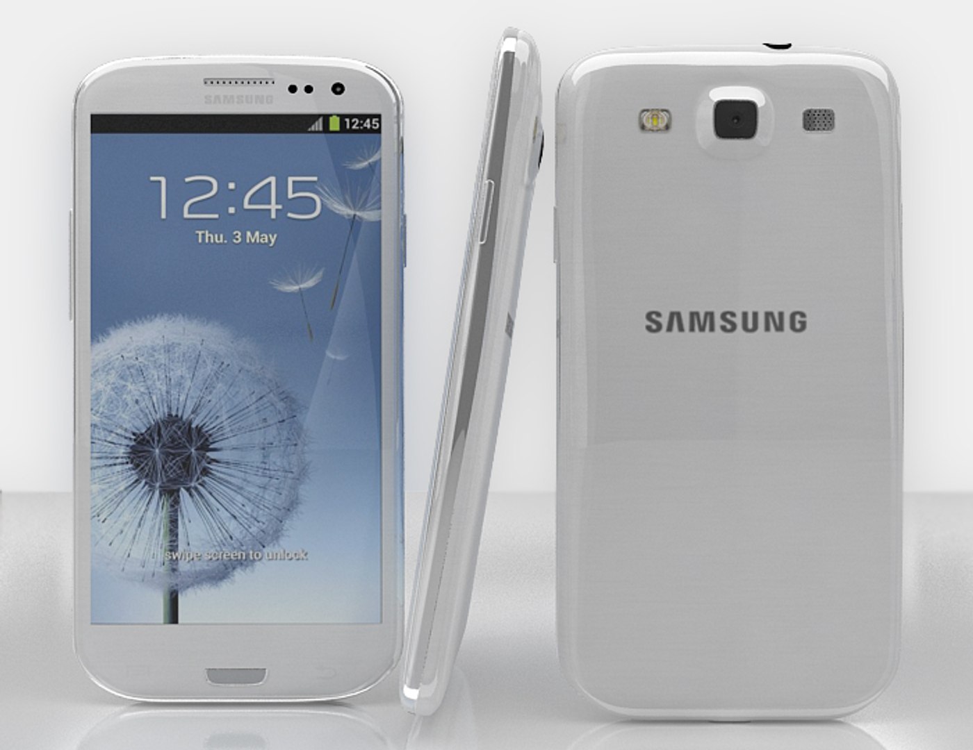 3d model of black samsung galaxy