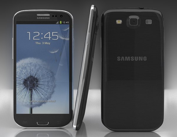 3d model of black samsung galaxy