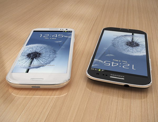 3d model of black samsung galaxy