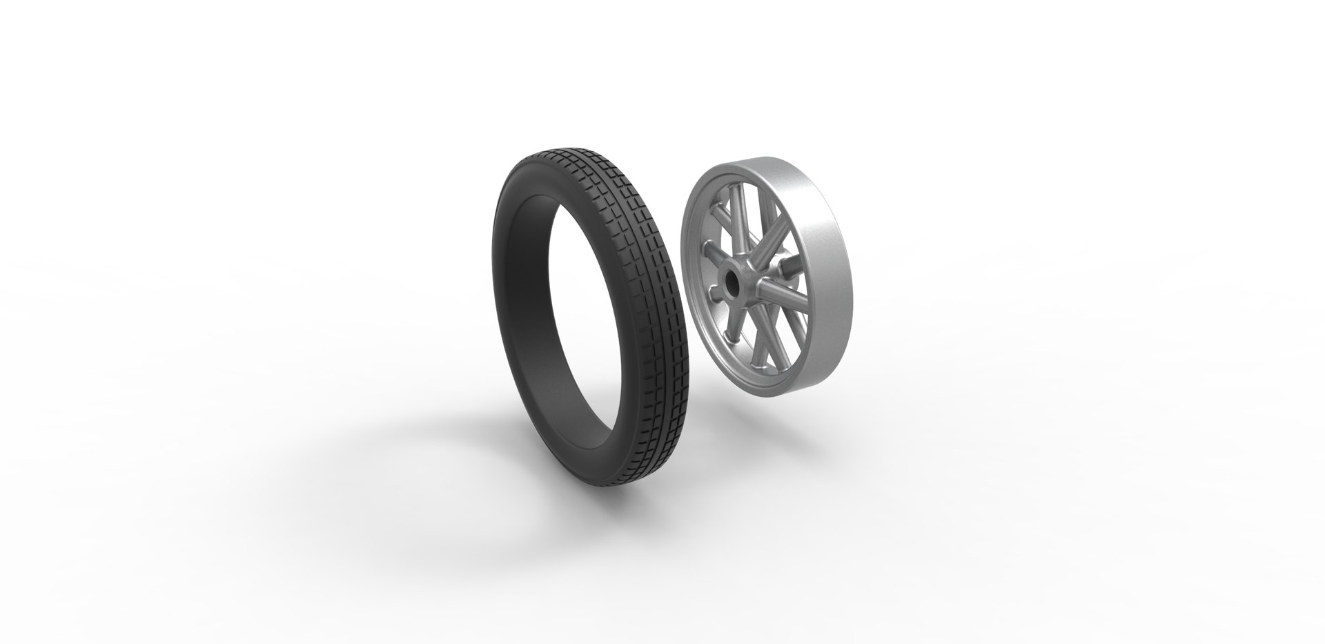 3D Diecast front wheel of old school dragster Scale 1 to 25 ...