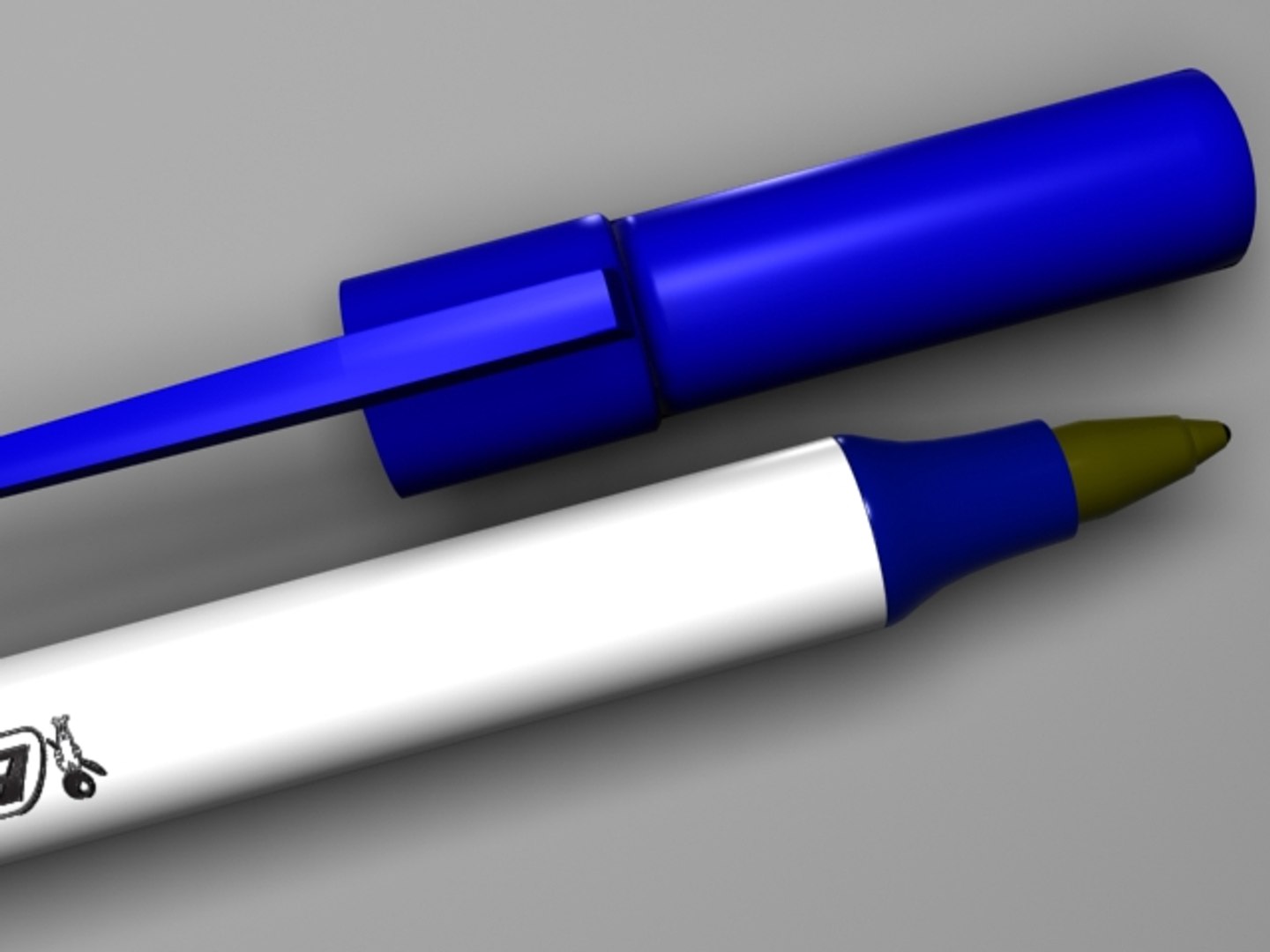 blue pen 3d model