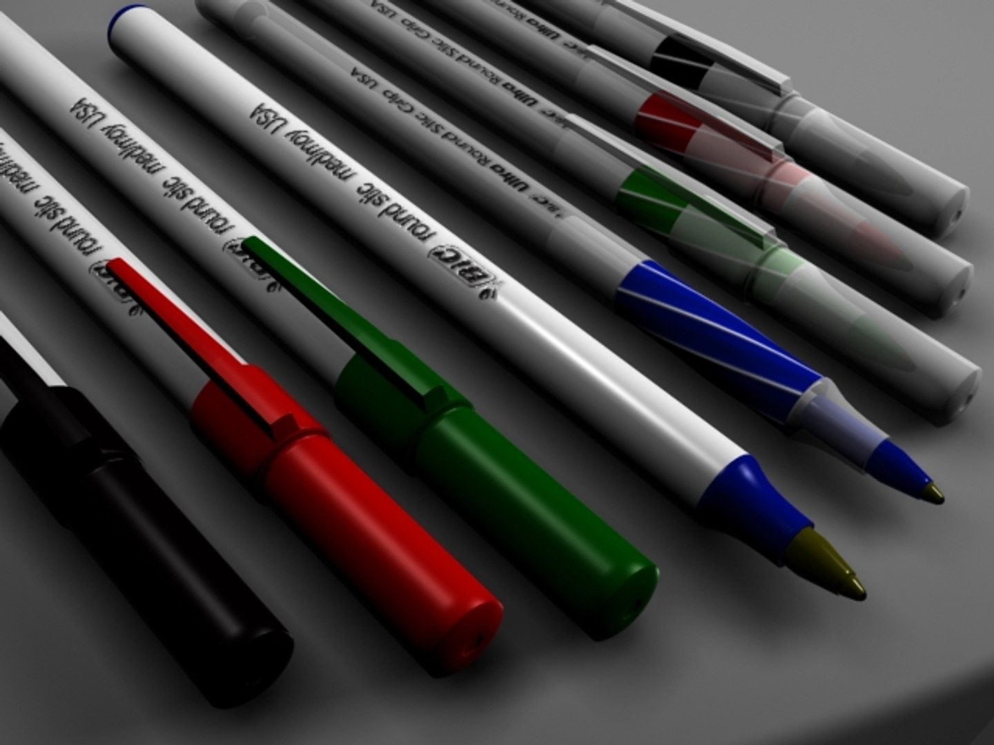 blue pen 3d model