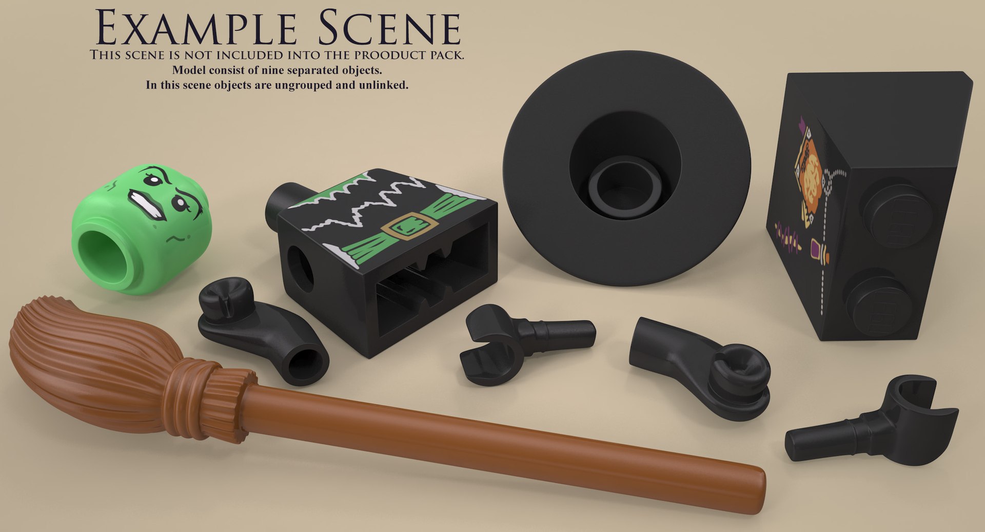 Lego Witch Minifigure 3D Model - TurboSquid 1283058