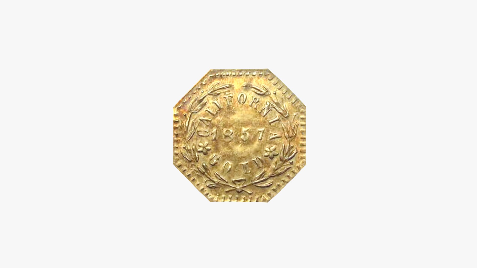California Gold Token 1857 Coin 3D Model - TurboSquid 2234724