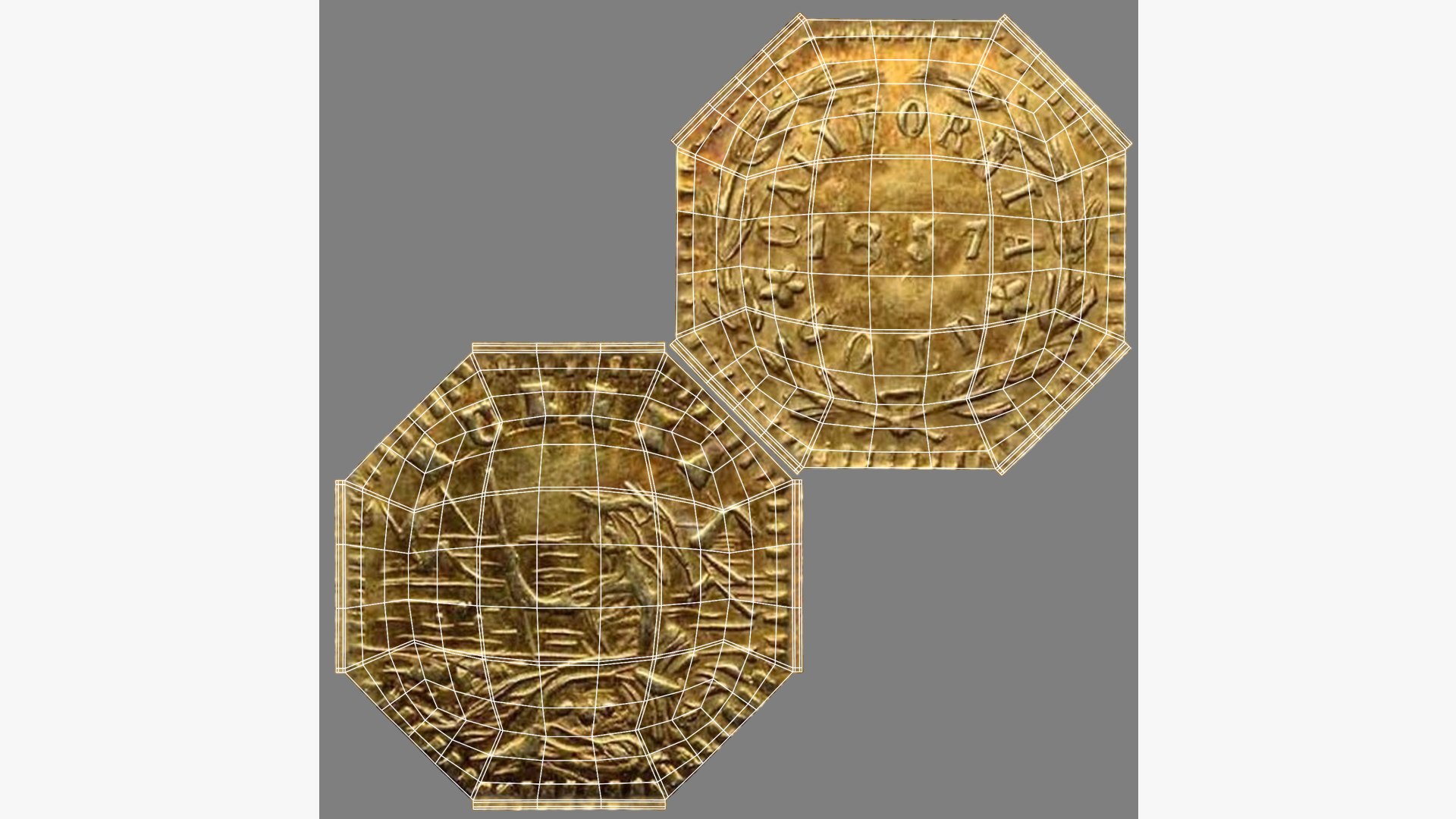 California Gold Token 1857 Coin 3D Model - TurboSquid 2234724