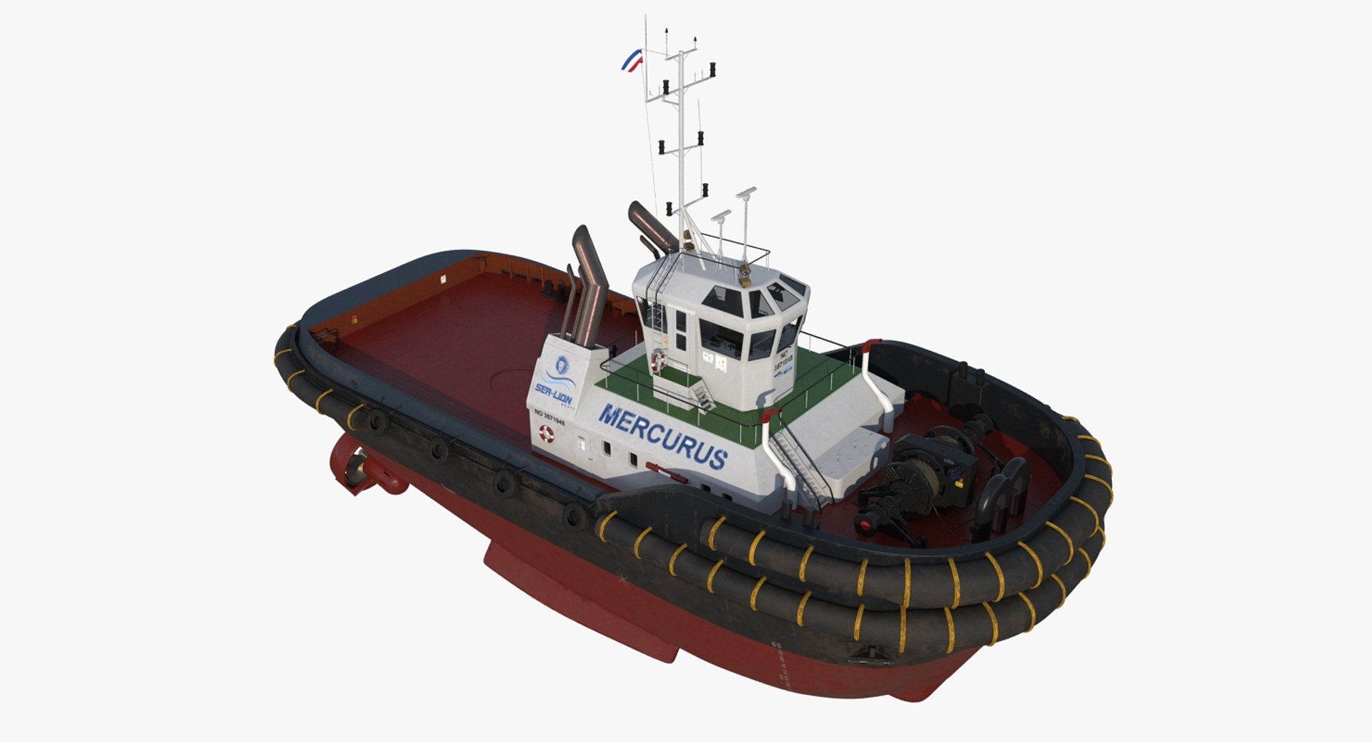 3d harbour tug boat model