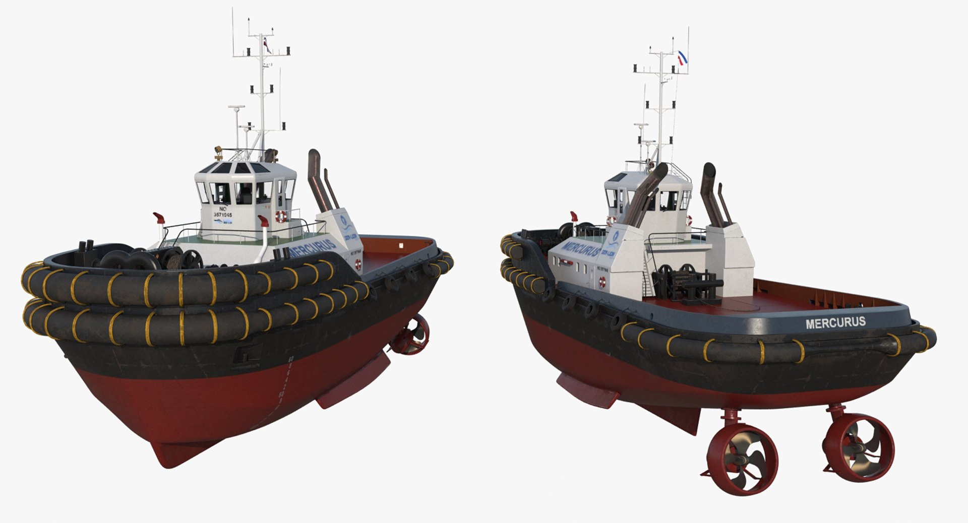 3d harbour tug boat model