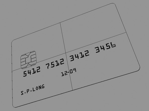 3d universal credit card model