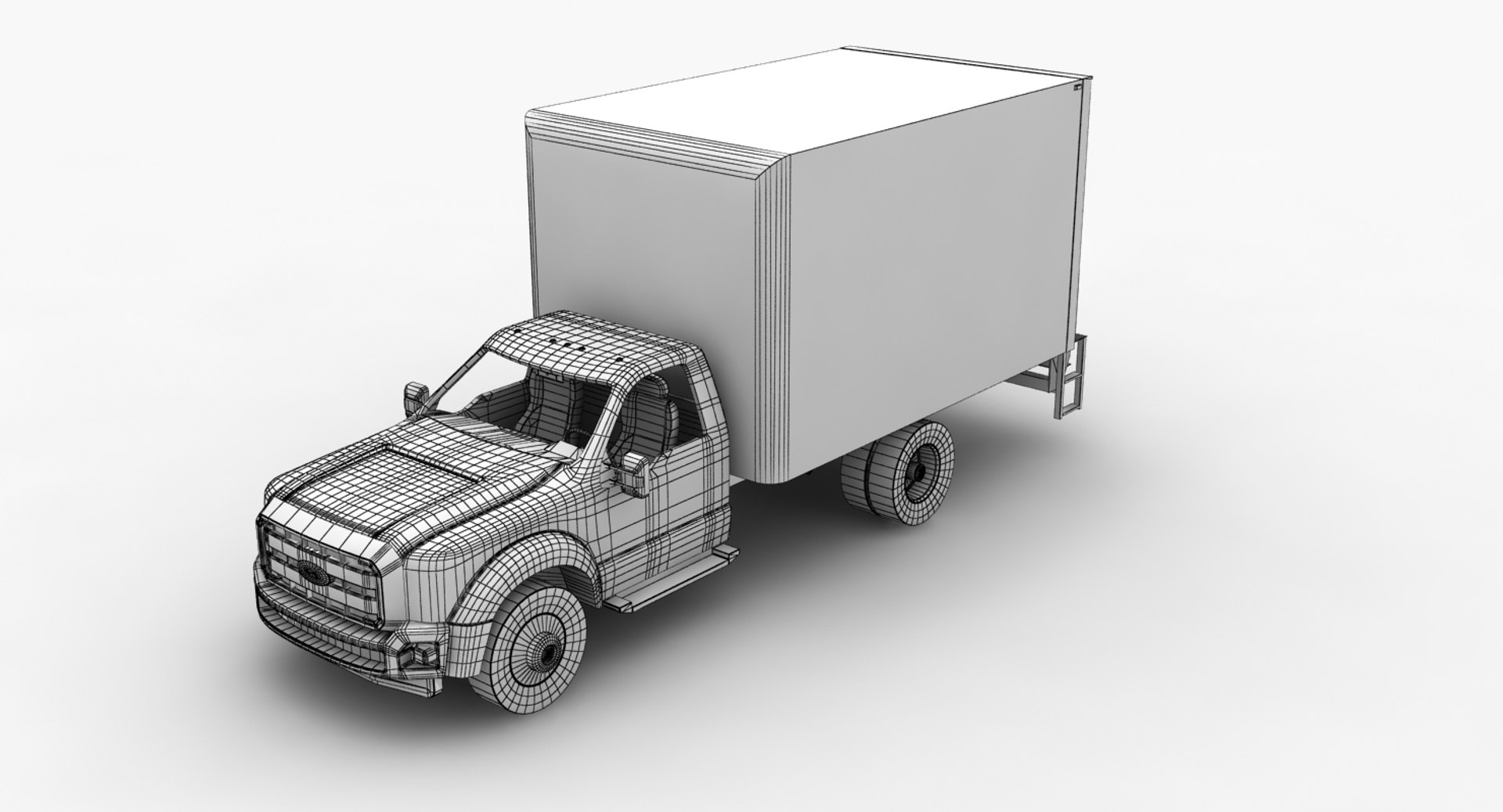 Realistic f-550 box van 3D model - TurboSquid 1287304