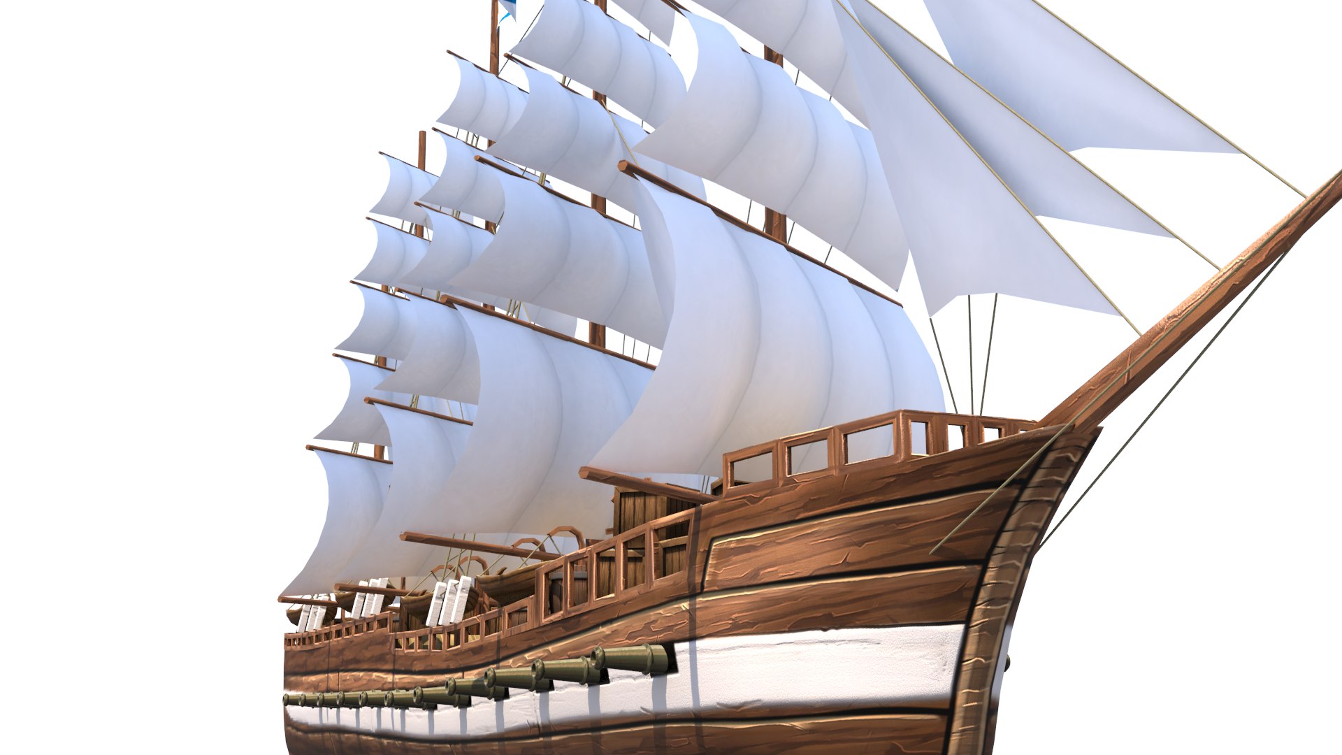 Sail Ship Barque Model - TurboSquid 1246082