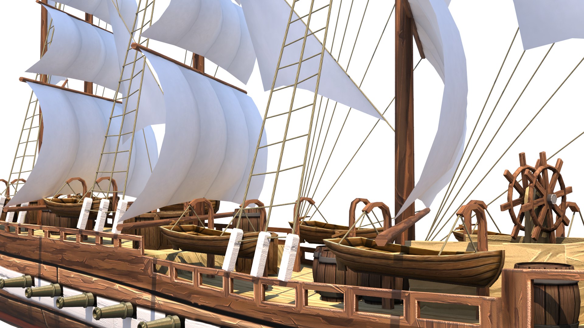 Sail Ship Barque Model - TurboSquid 1246082