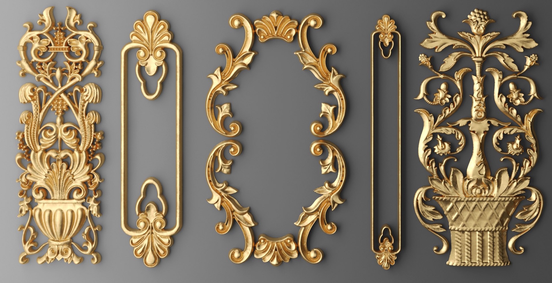 Frame Cartouches Set 3d Model