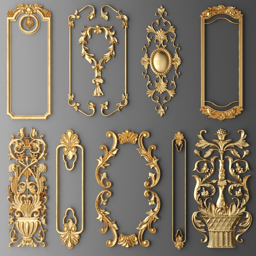 Frame Cartouches Set 3d Model