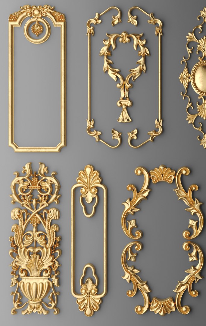 Frame Cartouches Set 3d Model