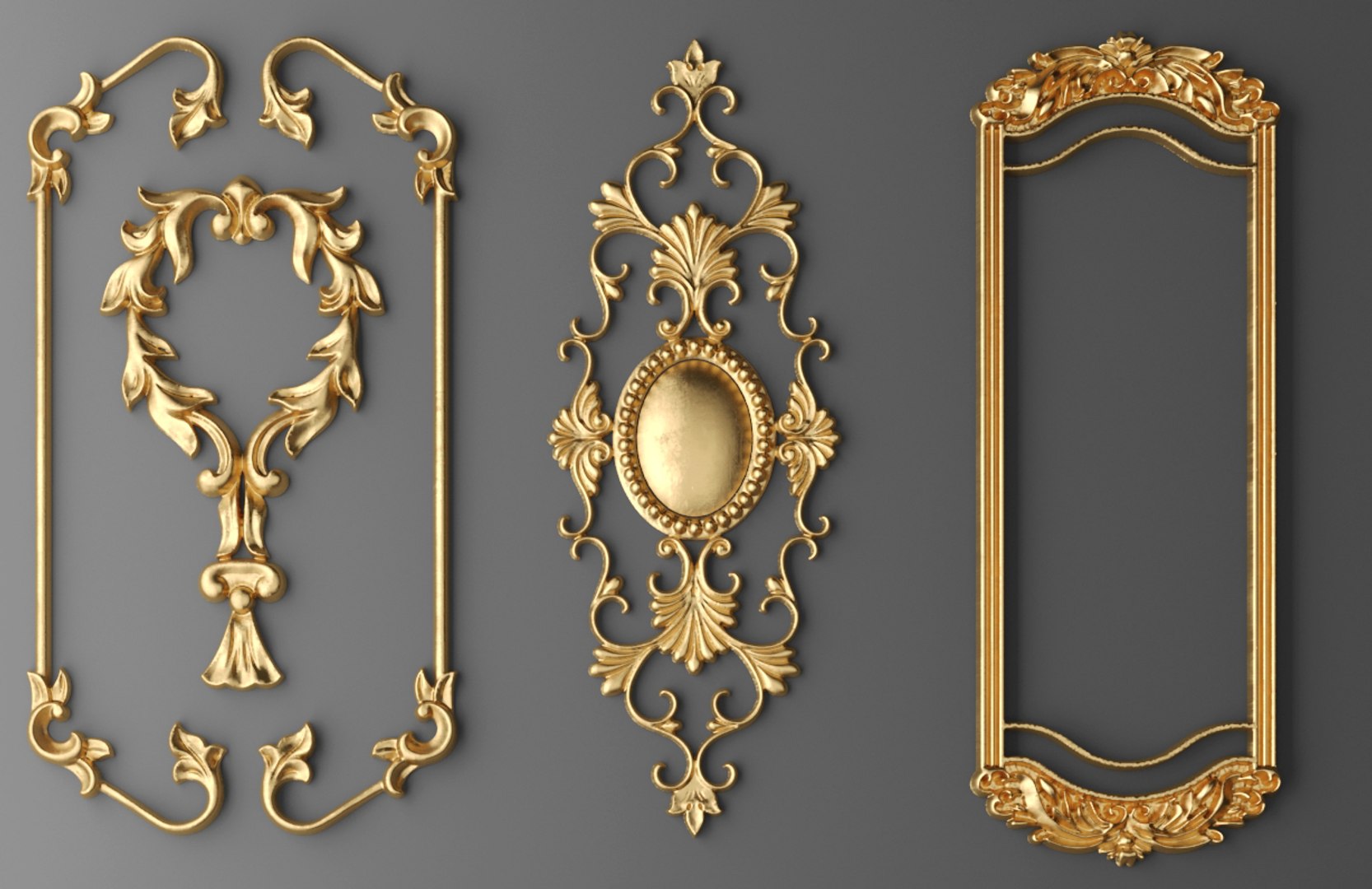 Frame Cartouches Set 3d Model