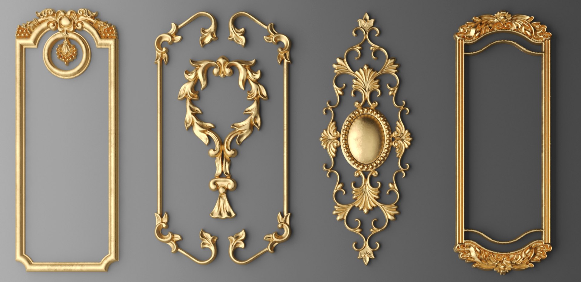 Frame Cartouches Set 3d Model