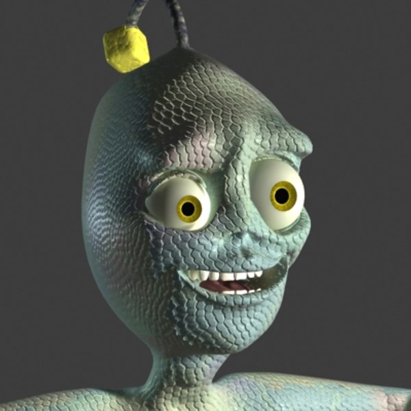 3ds alien creature green