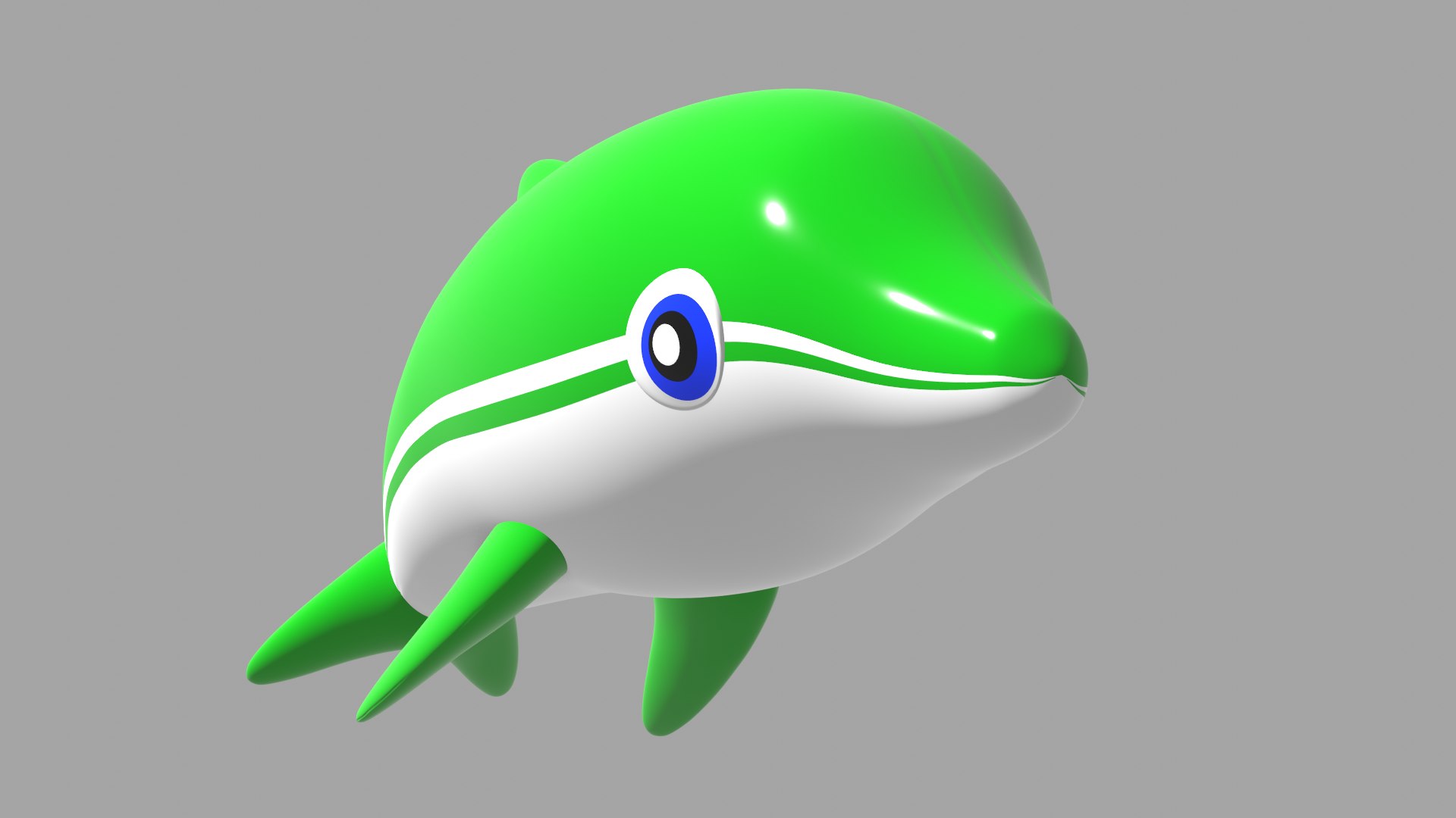 Inflatable Dolphin Green Model - TurboSquid 1925139