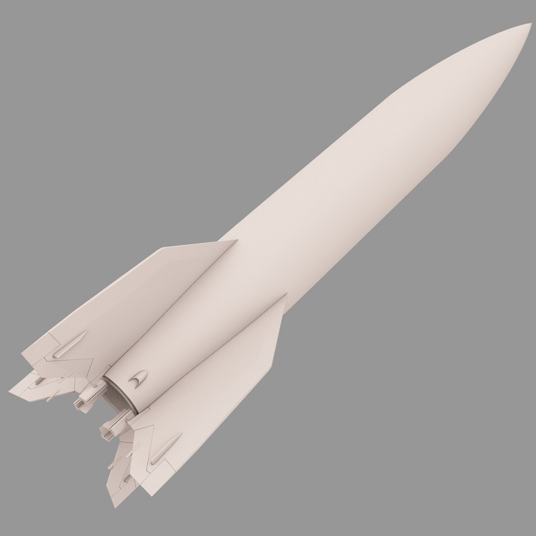 3d Ballistic Missile V-2 Model
