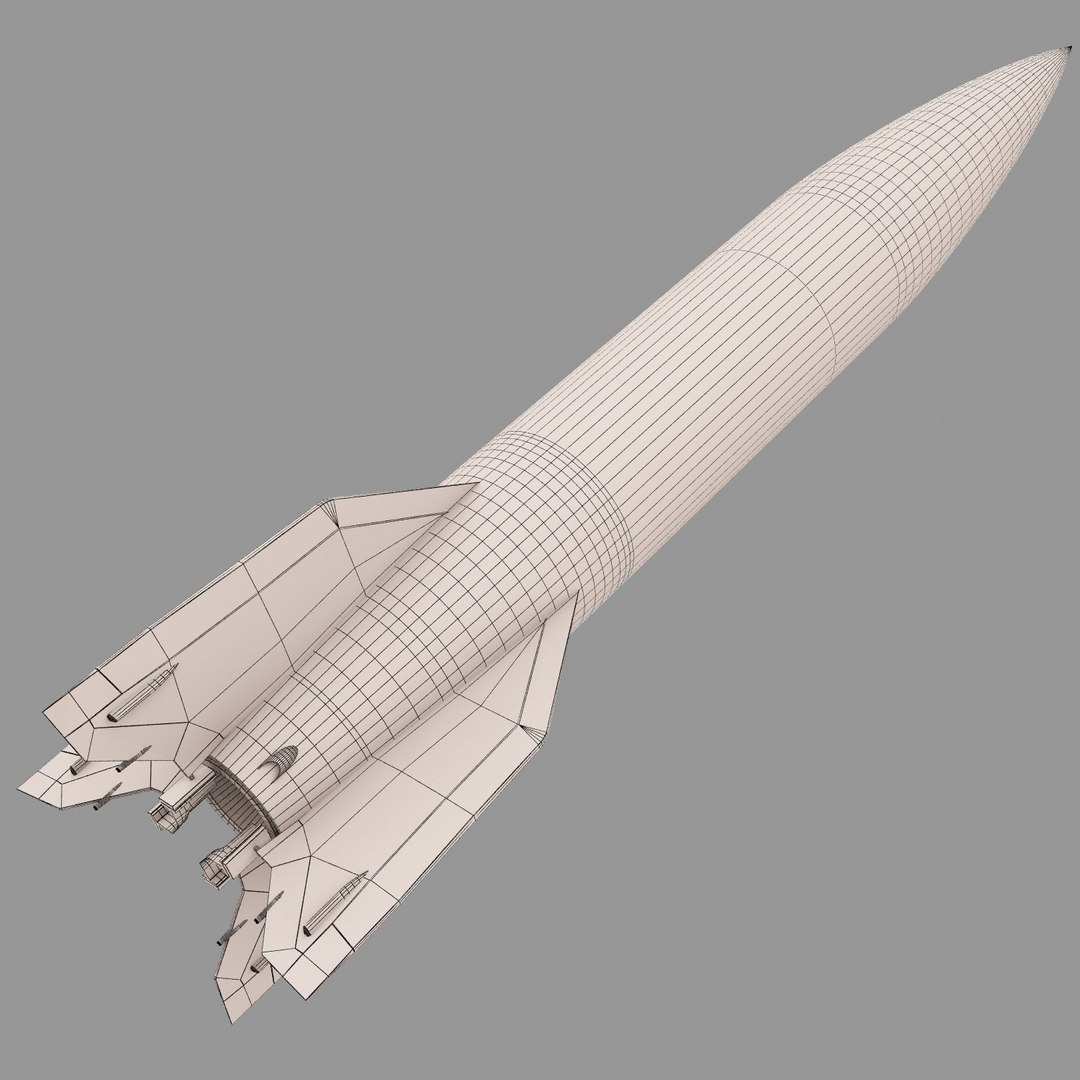 3d Ballistic Missile V-2 Model