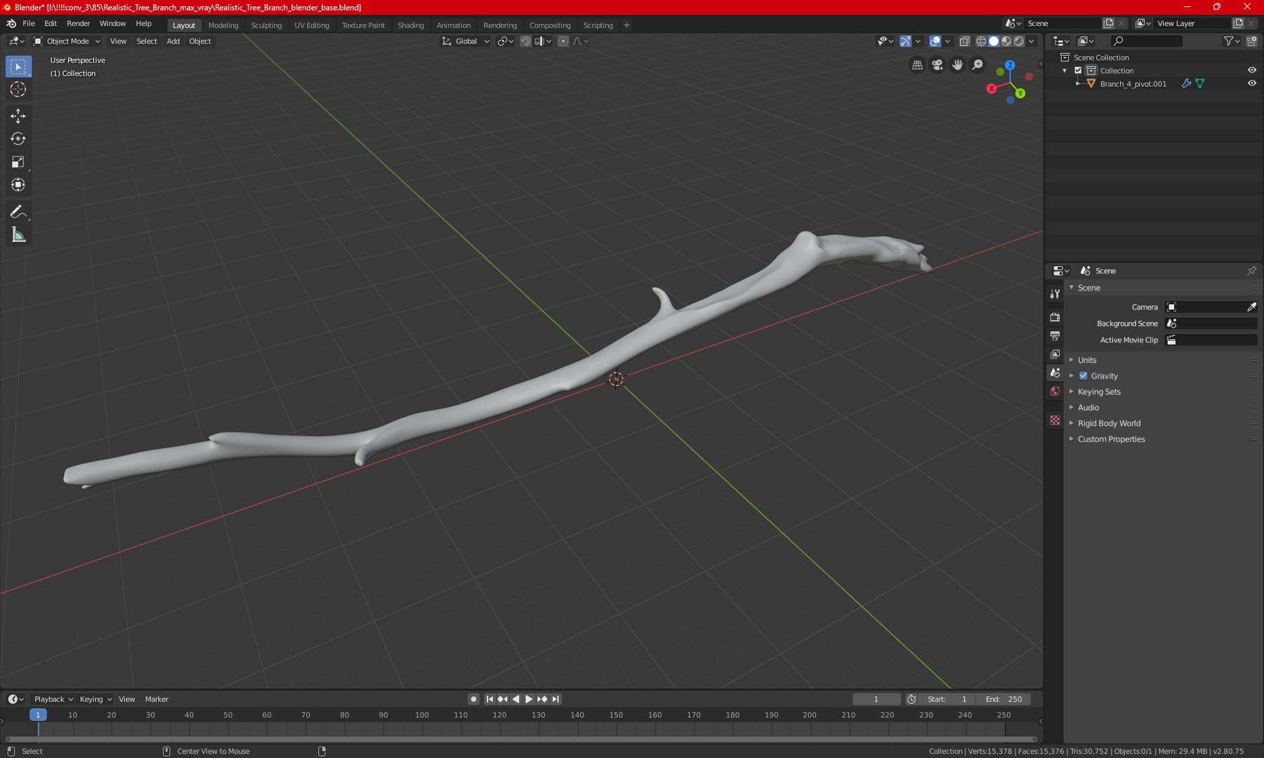 3D Realistic Tree Branch - TurboSquid 2274187