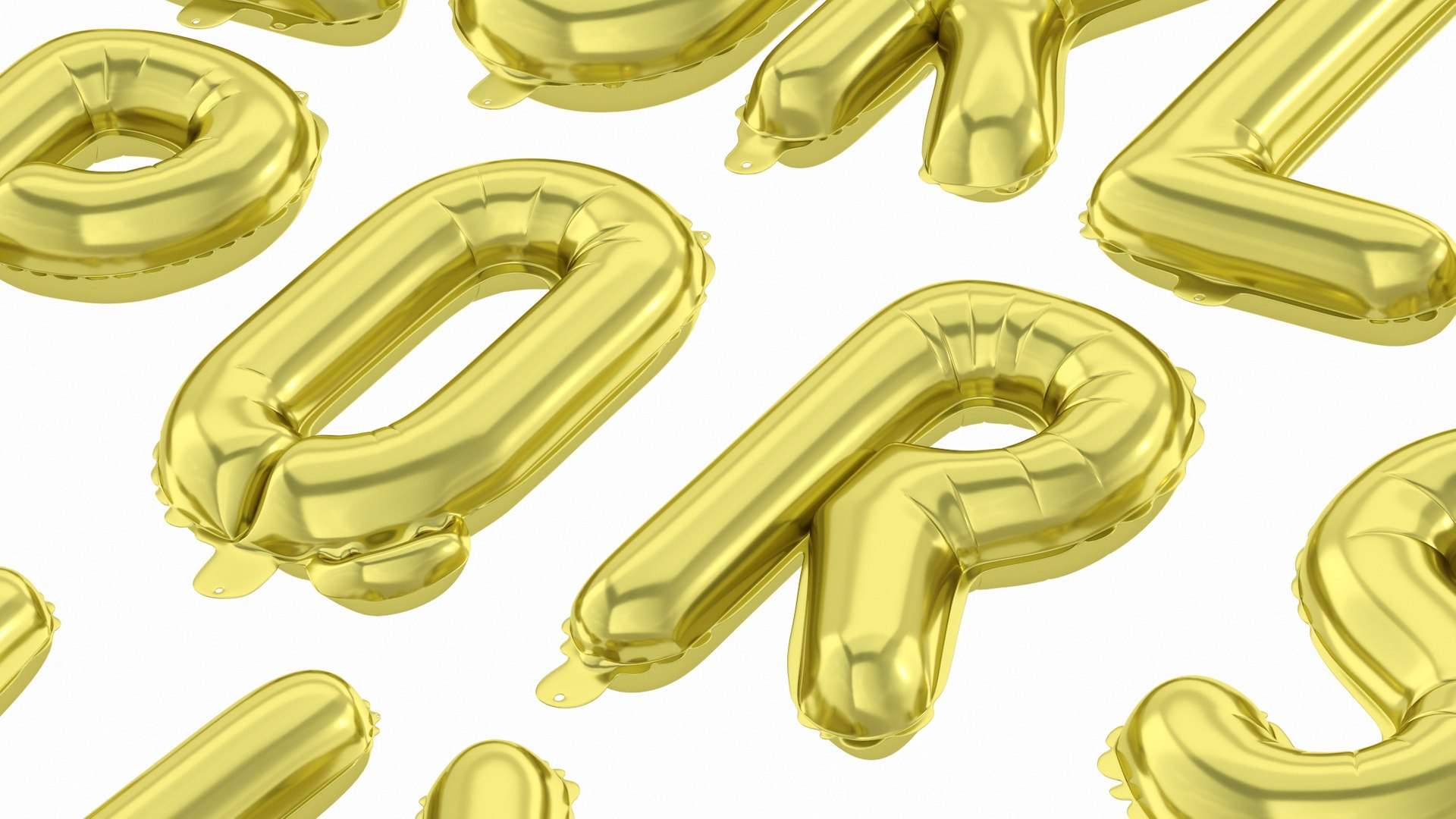 3D Balloon Gold Alphabet Model - TurboSquid 1612304