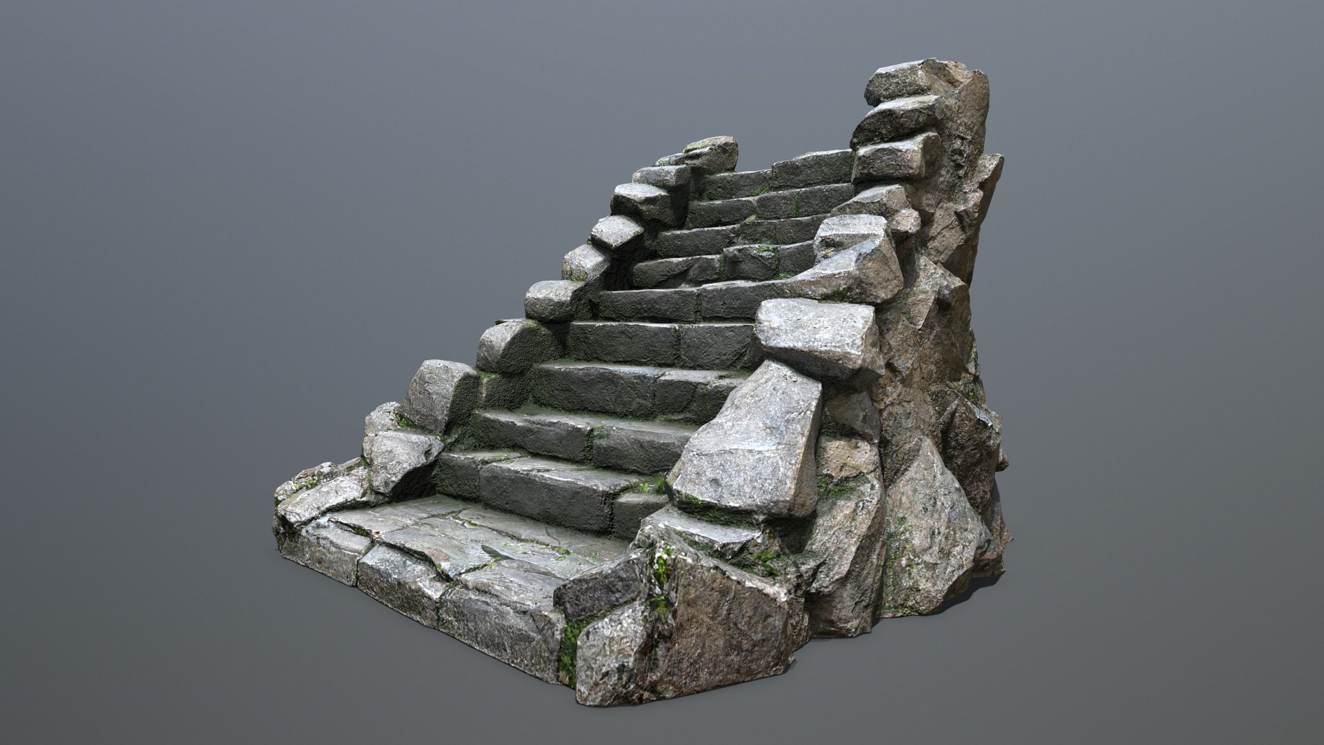 3D Model Stone Stairs - TurboSquid 2353030