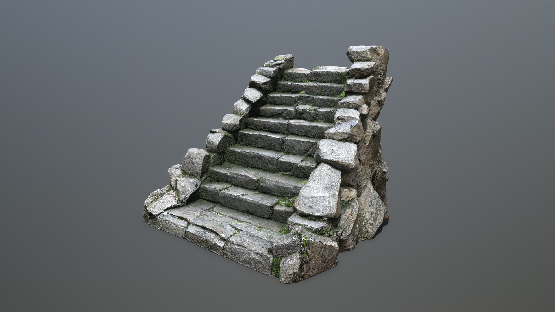 3D Model Stone Stairs - TurboSquid 2353030