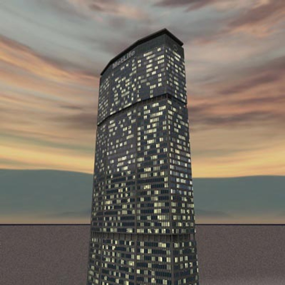 3d Night Metlife Building