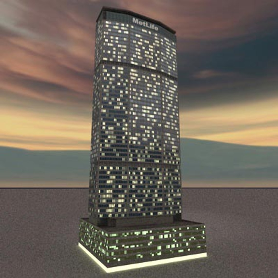 3d Night Metlife Building