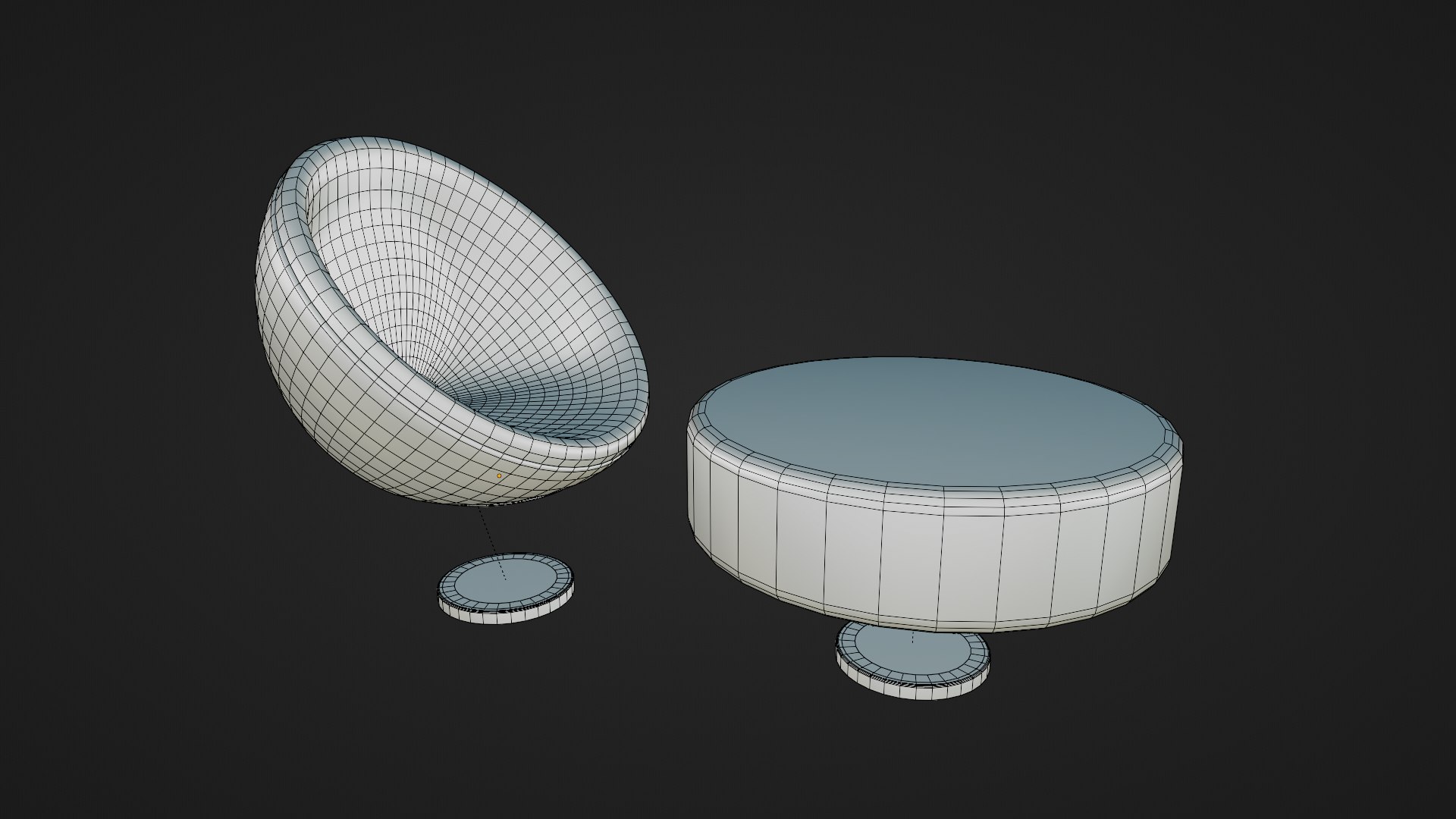 3D Sci-Fi Chair And Table Model - TurboSquid 1997100