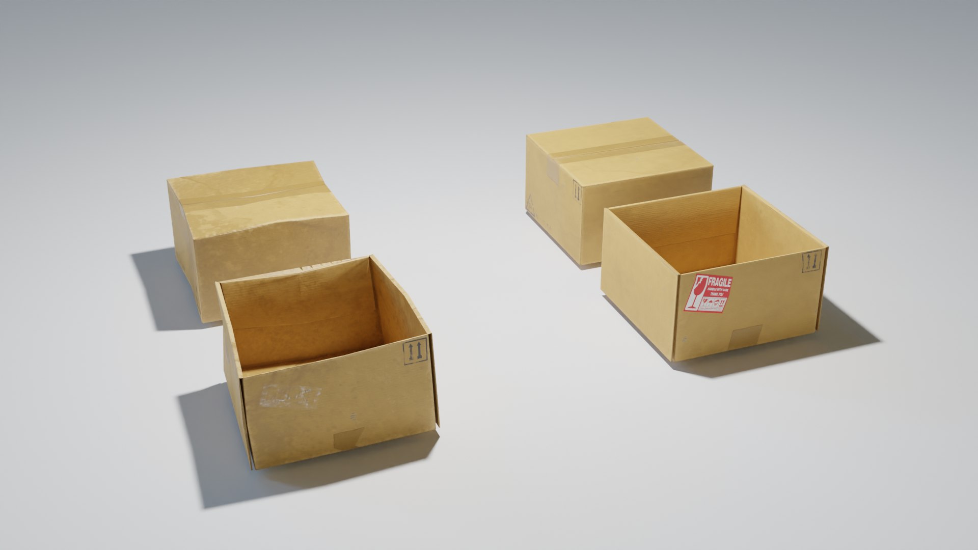3D Ultimate Cardboard Box Pack With 8 - 4K Texture Sets - TurboSquid ...