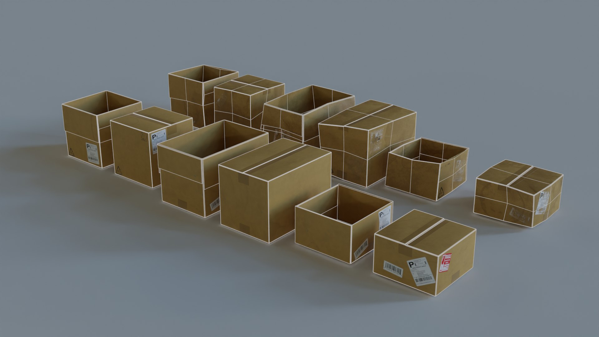 3D Ultimate Cardboard Box Pack With 8 - 4K Texture Sets - TurboSquid ...