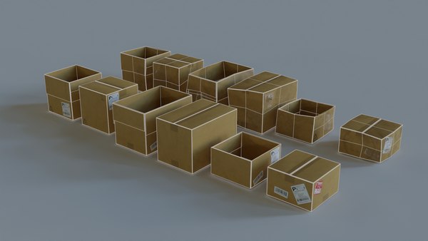 3D Ultimate Cardboard Box Pack with 8 - 4K texture Sets - TurboSquid ...