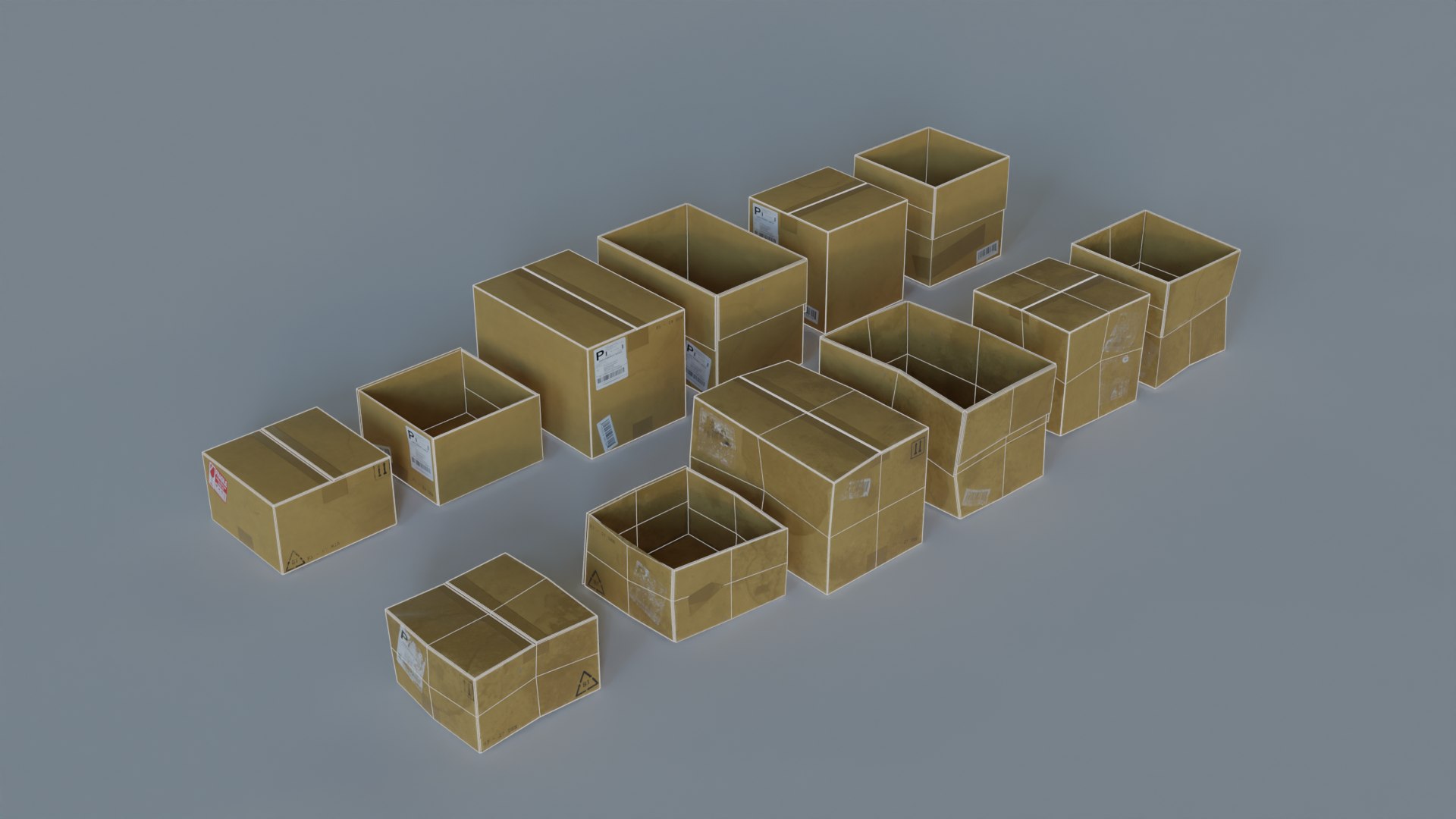 3D Ultimate Cardboard Box Pack With 8 - 4K Texture Sets - TurboSquid ...