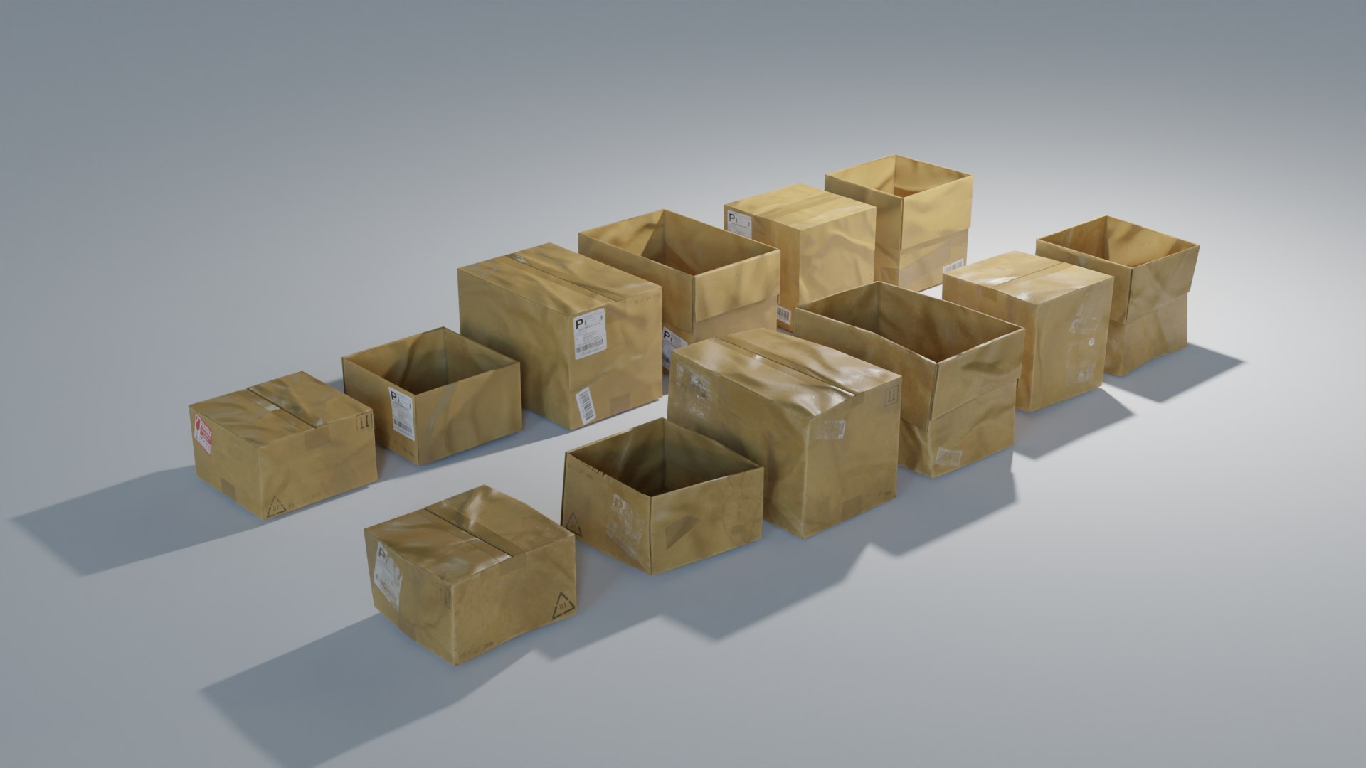 3D Ultimate Cardboard Box Pack With 8 - 4K Texture Sets - TurboSquid ...