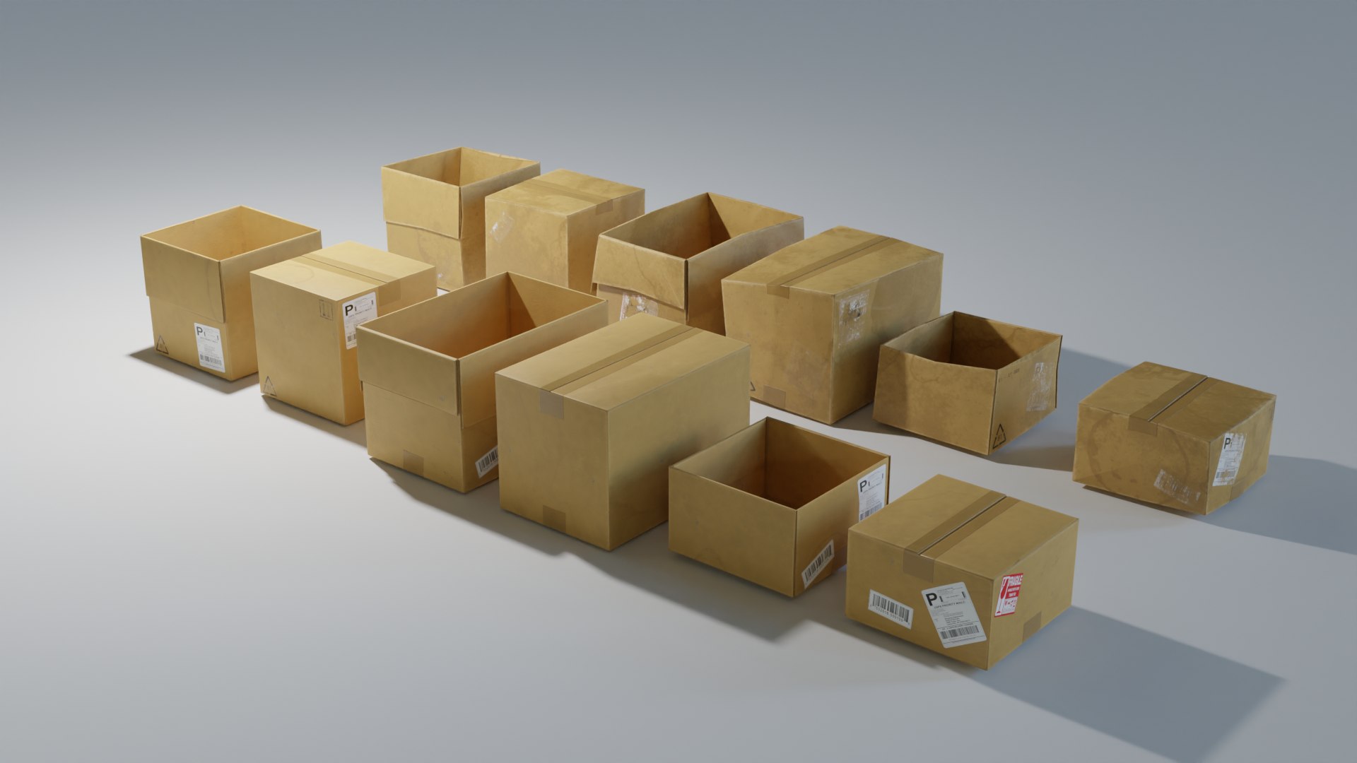 3D Ultimate Cardboard Box Pack With 8 - 4K Texture Sets - TurboSquid ...
