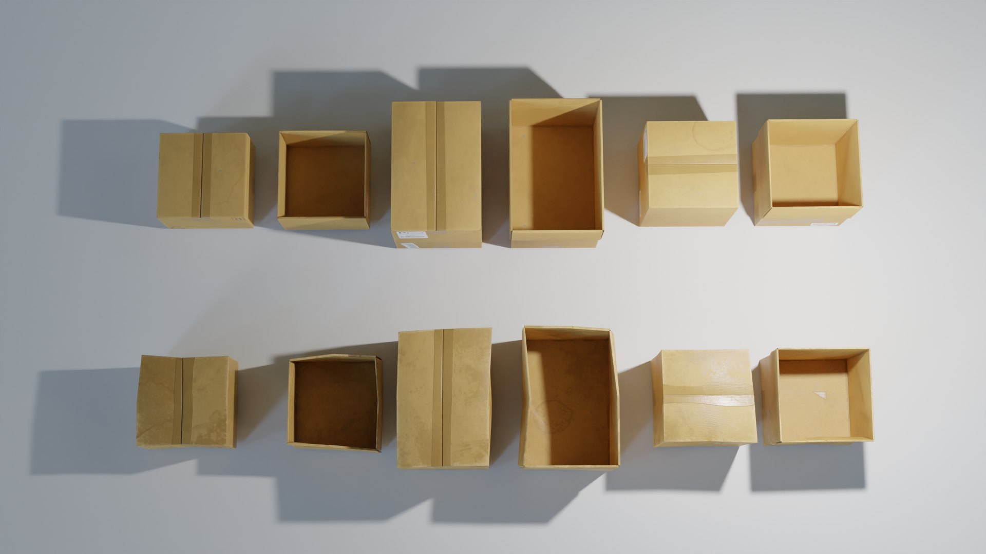 3D Ultimate Cardboard Box Pack With 8 - 4K Texture Sets - TurboSquid ...